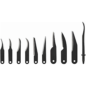 Uncle Henry 22UH Deluxe Wood Carving Kit with 10 Interchangeable High Carbon S.S. Blades, Secure 3-Way Brass Attachment System, Detail Knife Tool for Wood Carving, Marking, Whittling, and Woodworking