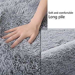 Chicrug Soft Area Rugs for Bedroom Living Room Plush Fluffy Rug 5x8 Feet, Shag Furry Area Rug Carpet Non Shedding for Nursery Children Kids Girls Room Home Decorative, Grey