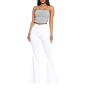 ZERMOM Women's Flare Jeans Mid Rise Bell Bottom Denim Pants