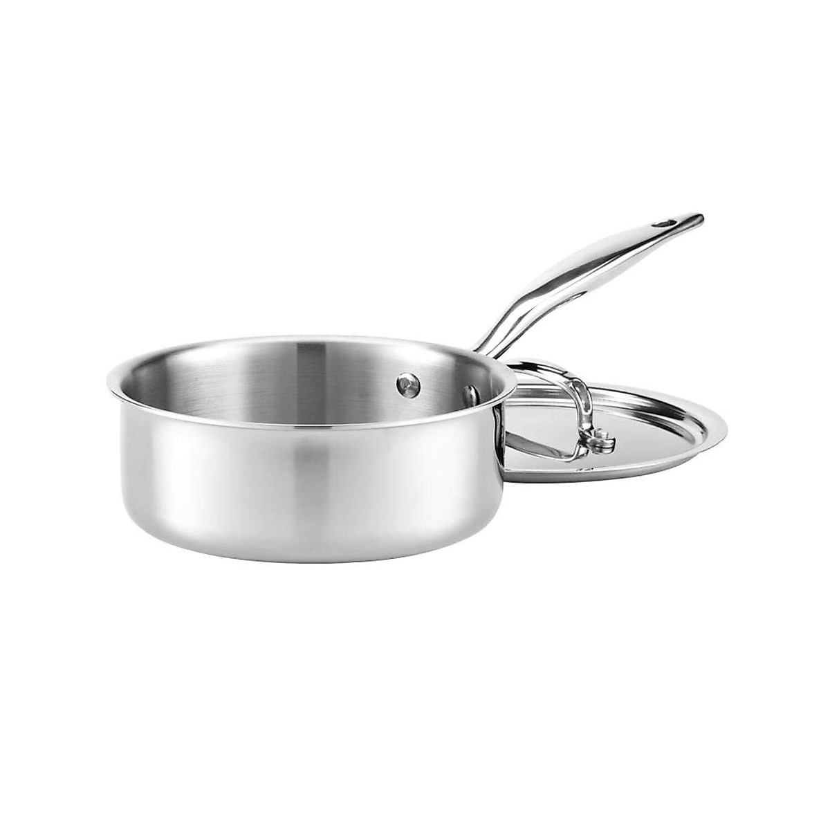 Heritage Steel 2 Quart Saucepan - Titanium Strengthened 316Ti Stainless Steel with 5-Ply Construction - Induction-Ready and Fully Clad, Made in USA