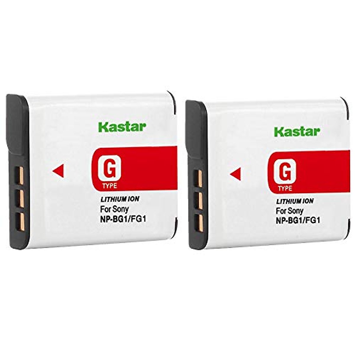Kastar Battery (2-Pack) for Sony NP-BG1, NP-FG1, NP-FG1, BC-CSG, BC-CSGE work with Sony Cyber-shot DSC-H3 DSC-H7 DSC-H9 DSC-H10 DSC-H20 DSC-H50 DSC-H55 DSC-H70 DSC-H90 DSC-HX5V DSC-HX7V DSC-HX9V DSC-HX10V DSC-HX20V DSC-HX30V DSC-N1 DSC-N2 DSC-T20 DSC-T100