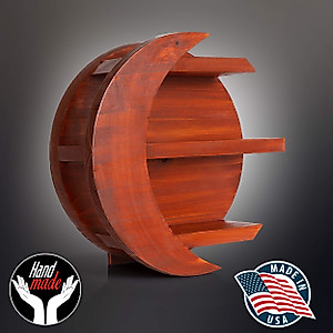 MMOBILITY CHAMAMA Moon Shelf, Boho Decor for Bedroom, Crystal Shelf, Crystal Wall Decor, Moon Shaped Shelf for Crystals, Moon Decor, Wooden Moon Shelf, Bathroom Shelf, Crystal Shelf