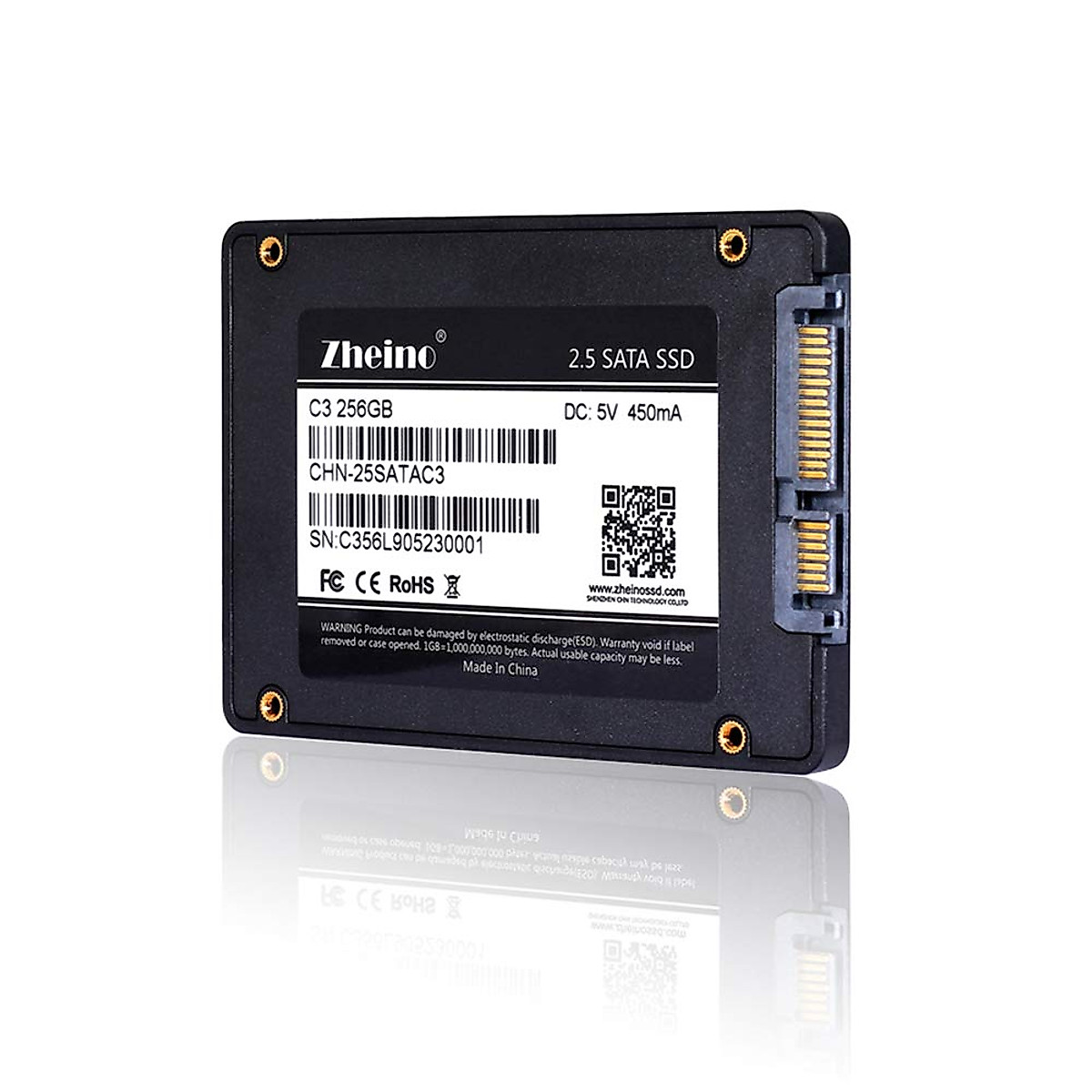 Zheino SSD 256GB C3 2.5" SATA3 3D Nand Internal Solid State Drive for PC Laptop