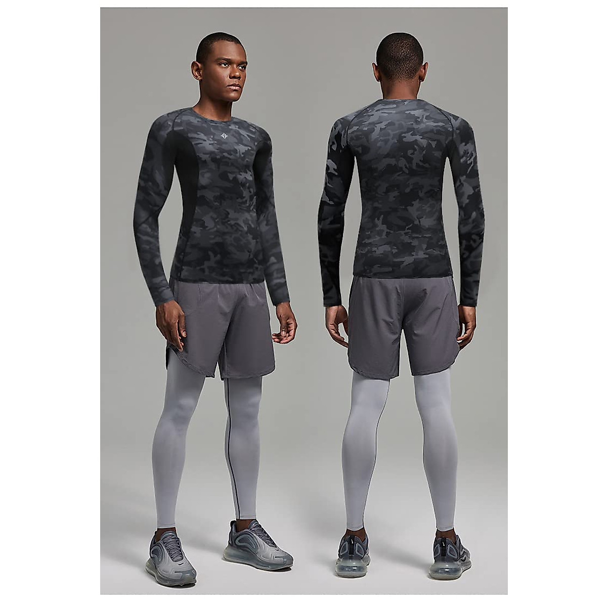 Milin Naco Compression Shirts for Men Long Sleeve Compression Undershirts Dry Fit Compression Shirt Baselayer Rash Guard