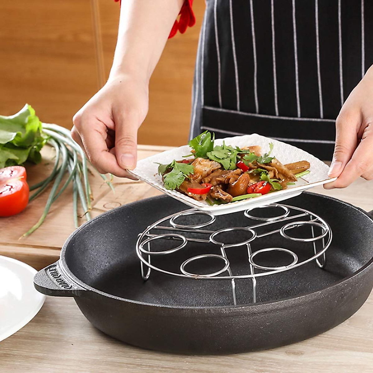 Kspowwin 2 Piece Upgraded Version Stackable Stainless Steel Egg Steamer Rack for Instant Pot Accessories and Pressure Cooker