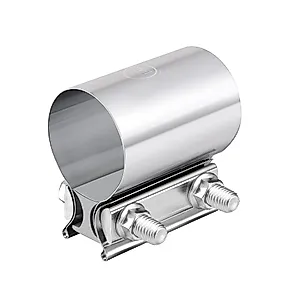 EVIL ENERGY 2.5 Inch Exhaust Clamp,2 1/2" Butt Joint Band Clamp Sleeve Coupler Stainless Steel for Pipes,Mufflers,Catalytic Converters