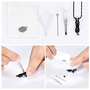 Imrsanl Pet Cremation Jewelry for Ashes Memorial Ash Jewelry Keepsake Cat Urn Pendants for Animal Ashes Necklace (Black)