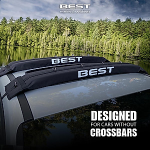 Best Marine and Outdoors Soft Roof Rack Pads, Premium Kayak Roof Racks for Canoes, SUP Paddle Boards & Surfboards, Luggage Carrier for Cars Without Crossbars