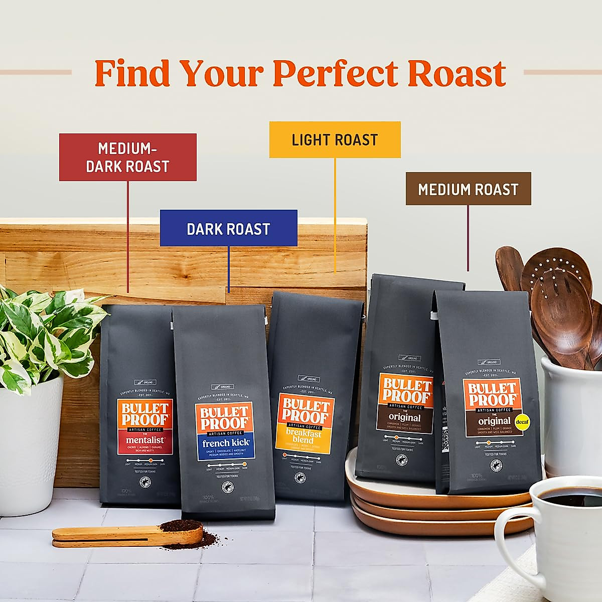 The Original Single-Serve Pods, Medium Roast, 24 Count, Bulletproof Keto, 100% Arabica Coffee, Certified Clean Coffee, Rainforest Alliance, Sourced from Guatemala, Colombia & El Salvador