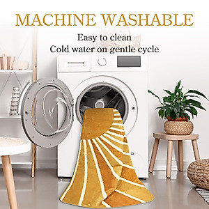 Lahome Boho Round Area Rug - 5Ft Machine Washable Soft Round Bedroom Rugs Non-Slip Throw Round Rugs for Living Room, Cute Rainbow Sun Print Circle Rugs for Office Dining Room Nursery Kids Classroom