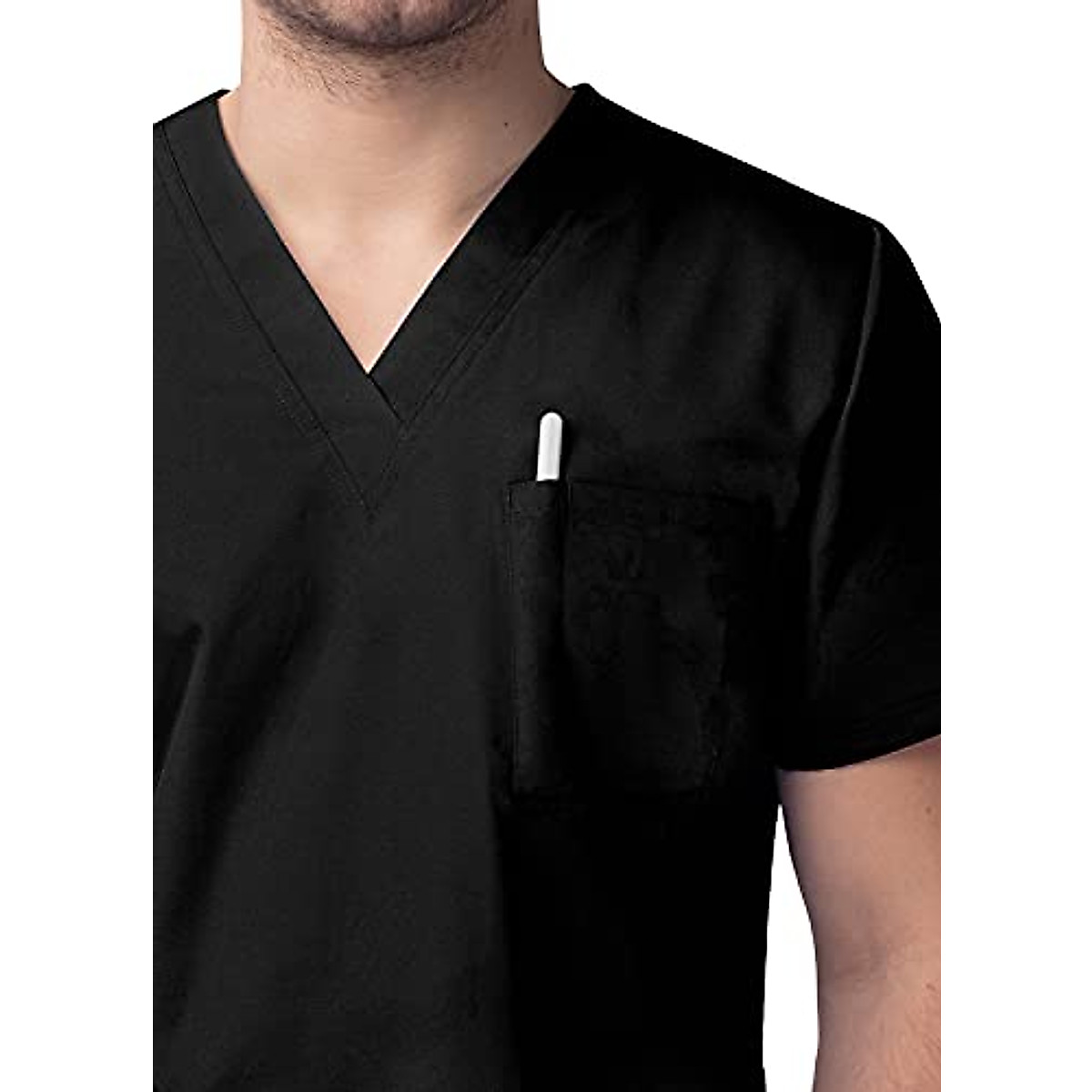 Sivvan Unisex Scrubs - Classic V-Neck Top & Drawstring Pants Scrub Set - S8400 - Black - M