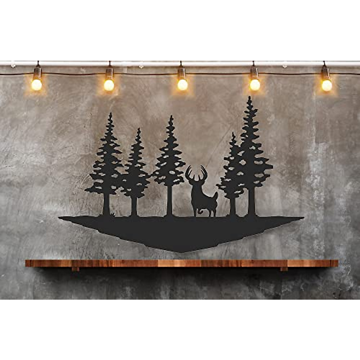 Whitetail Deer Buck Pines | Laser Cut Metal Wall Art Sign for Rustic Home, Cabin, Garage, and Man Cave Decor | BIG GAME STEEL