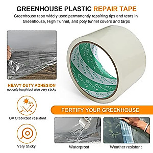 Doniks Clear Greenhouse Film Plastic Sheeting 6 Mil Thickness,Greenhouse Cover Polyethylene Plastic,5 Year UV Resistant Film Hoop Green15 x40ft,for Gardening, Farming, Agriculture, Garden