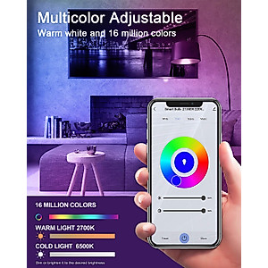 DOGAIN Smart Light Bulb E26 A15 RGB Color Changing Light Bulbs Compatible with Alexa Google Home 6W (40W Equivalent) Dimmable Multicolor WiFi LED Light Bulbs 500LM (Only 2.4GHz) 2 Pack