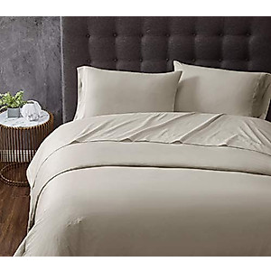 TRULY CALM HOME FOR HEALTH Antimicrobial Khaki Twin XL 3 Piece Sheet Set, Taupe (SS3829KHTX-4700)