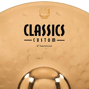 Meinl 16" Powerful Crash Cymbal - Classics Custom Brilliant - Made in Germany, 2-YEAR WARRANTY (CC16PC-B)