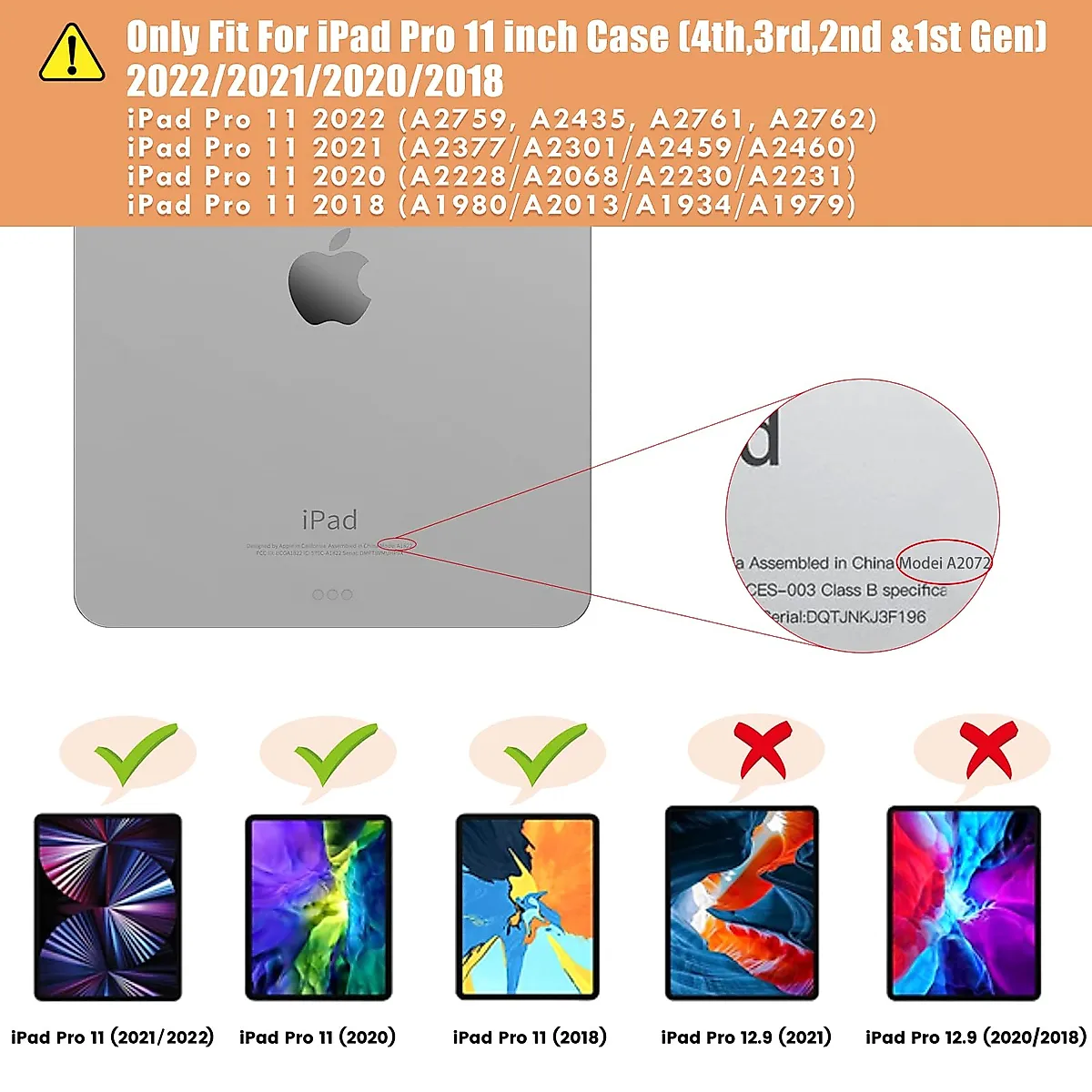 INFILAND Compatible with iPad Pro 11 inch Case (4th,3rd,2nd &1st Gen) 2022/2021/2020/2018, Crystal Clear Both Back & Frame Anti-Yellowing, Pencil Holder, Blue