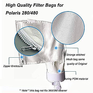 Pool Spa Part Nylon Mesh Pool Cleaner All Purpose Bag Fits Polaris 280, 480 Pool Cleaner Zippered All Purpose K13 K16(2 Pack)