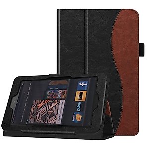 Fintie Folio Case for Kindle Fire 1st Generation - Slim Fit Stand Leather Cover for Amazon Kindle Fire 7" Tablet (Will only fit Original Kindle Fire 1st Gen - 2011 Release, no Rear Camera),Dual Color