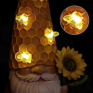 REYISO 12.3 inch Gnomes Garden Statue, Resin Sunflower Statues Gnome Figurine Solar Outdoor Decorations Art Sculpture for Patio Yard Lawn Garden Decor Lawn Ornaments Gnomes Gifts