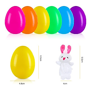 BILLMOSS Easter Eggs with Finger Puppets - 12 Packs Easter Basket Stuffers Party Favors for Kids Easter Eggs Hunt (Not Pre-Filled)