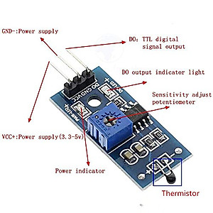 Ardest Digital High Sensitivity NTC Thermal Thermistor Sensor Module for Arduino DIY Kit MCU Robot