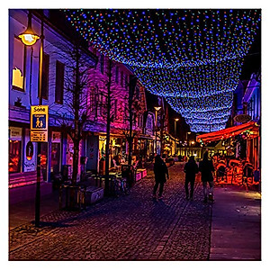 LIFEIYAN Outdoor Fairy String Lights 10M With 100 LED 8 Modes Wave Rope Lights Icicle Curtain Light,Waterproof Festival Lighting For Garden Patio Yard Home Wedding Party And Christmas Decoration festo