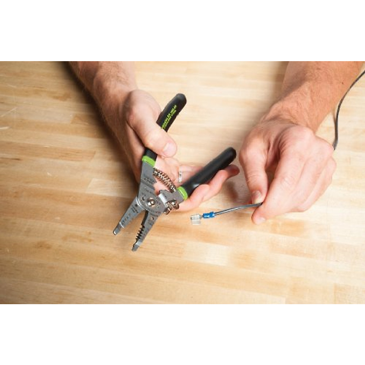 Greenlee 1955-SS Stainless Steel Wire Stripper for 10-18 AWG Solid and 12-20 AWG Stranded, Heavy-Duty Stripper, Cutter, and Crimper Tool