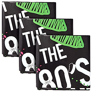 3 Pack I Love The 80s Tablecloth, Retro 1980s Table Covers for Birthday Party (Black, 54 x 108 in)