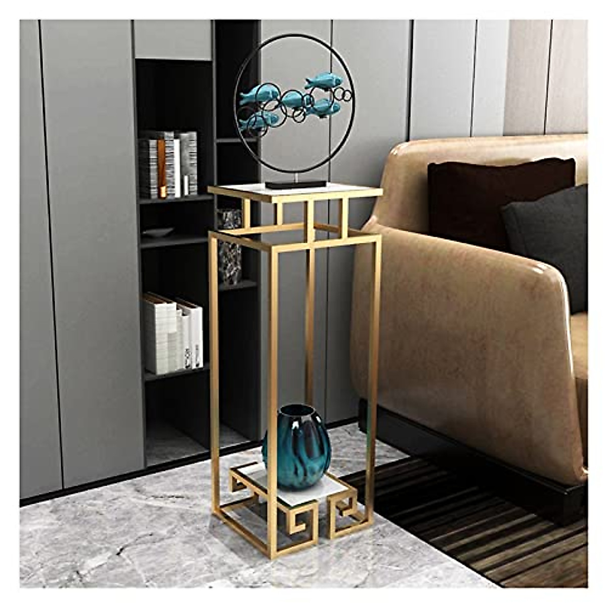 Bonsai Base Stand Plant Display Stand Indoor Flower Shelves Floor Type Iron Flower Stands Living Room Flower Pot Decoration Shelves Display Stand Base (Size : Small)