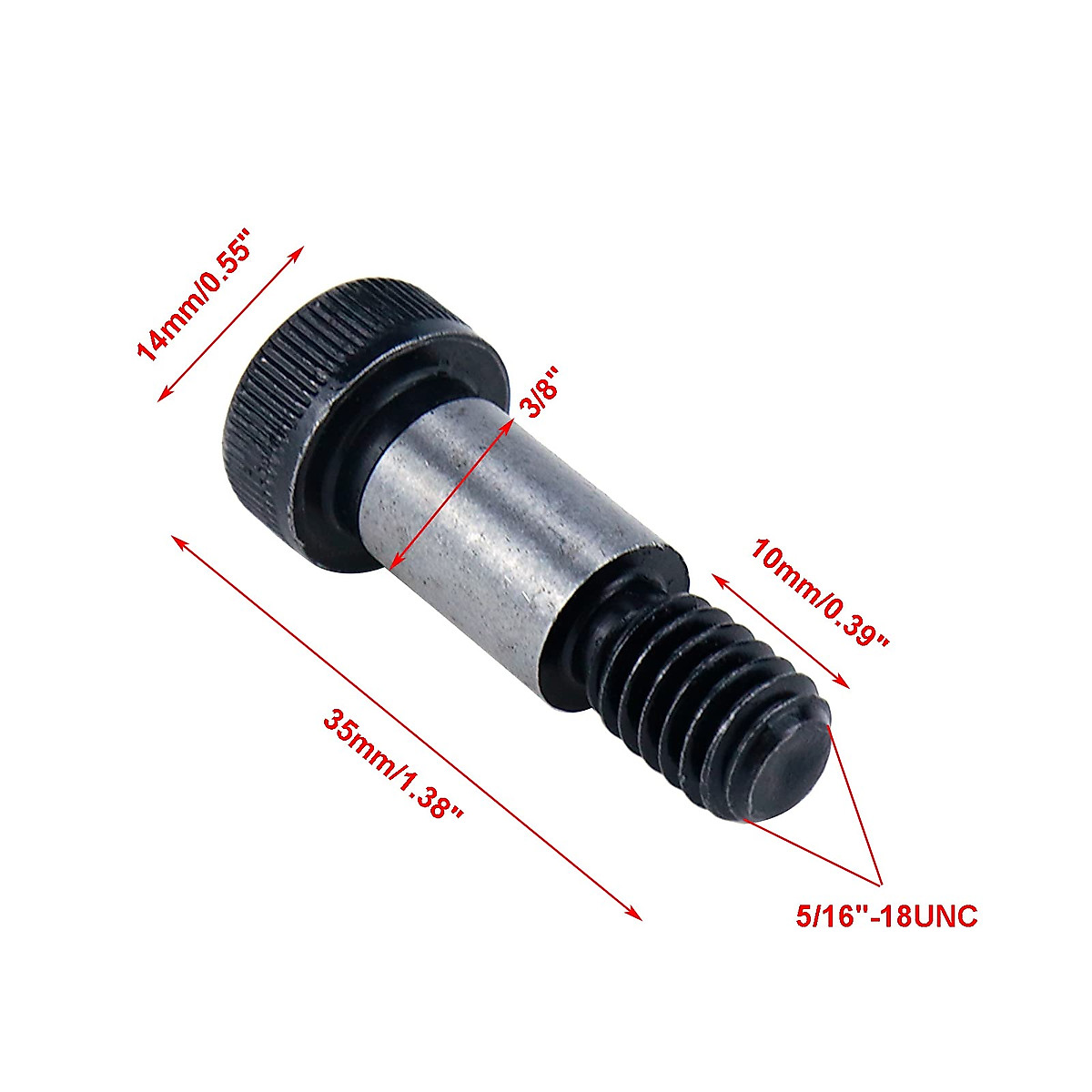 S SYDIEN 6Pcs Alloy Steel Hexagon Socket Head Shoulder Screw Bolt 3/8" Shoulder Dia,5/8" Shoulder Length,5/16"-18 UNC Thread