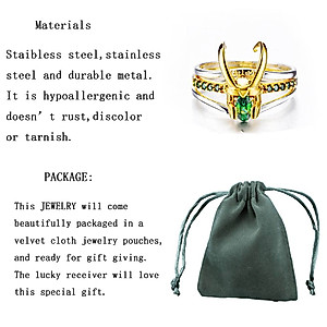 WFSJRED Loki Ring Superhero Helmet Ring, for Unisex Jewelry Marvel Gifts Halloween Cosplay Costume Jewelry Gifts (11)
