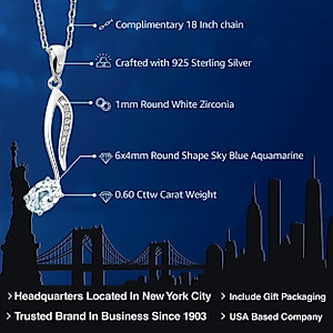 Gem Stone King Music Eighth Note Pendant Necklace | 925 Sterling Silver | 6X4MM Oval Gemstone Birthstone | With 18 Inch Silver Chain | Designed By Keren Hanan