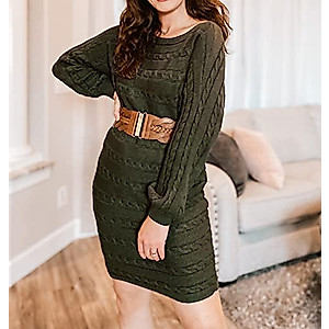 GRACE KARIN Wide Belts for Women Dresses 1950s Retro Stretchy Waist Cinch Belt Brown S