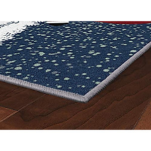 Brumlow MILLS Merry Christmas to All Washable Festive Happy Santa Indoor or Outdoor Holiday Rug for Living or Dining Room, Bedroom and Kitchen Area, 20" x 34", Navy