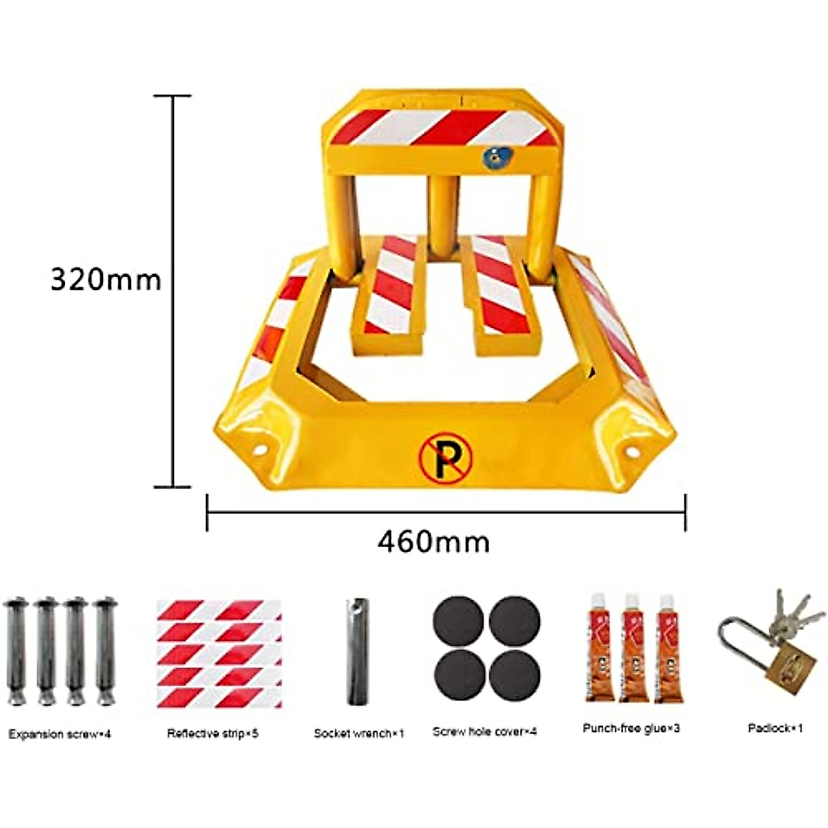 KOAIUS Parking Post, Parking Barrier, for Parking Lot Parking Limiter, Car Ground Lock, Parking Space Lock, Parking Pile Parking Space Lock Parking