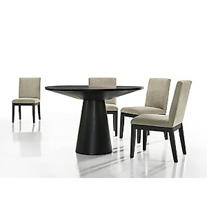 Dining Room Kitchen Table Chairs Set Model 3086 5pc Color Ebony Complete Set 1 Table with 4 Chairs