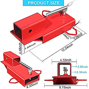 RbhAuto Clamp On Forklift Trailer Hitch Attachment 2" Receiver Trailer Towing Adapter with Chain