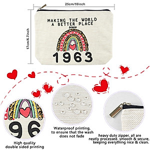 62nd Birthday Gifts for Women, 62 Year Old Gifts Ideas Makeup Bag for Mom, Grandma, Friend, Sister, 1963 Retirement Mother's Day Christmas Decorations Cosmetic Travel Toiletry Organizer Zipper Pouch