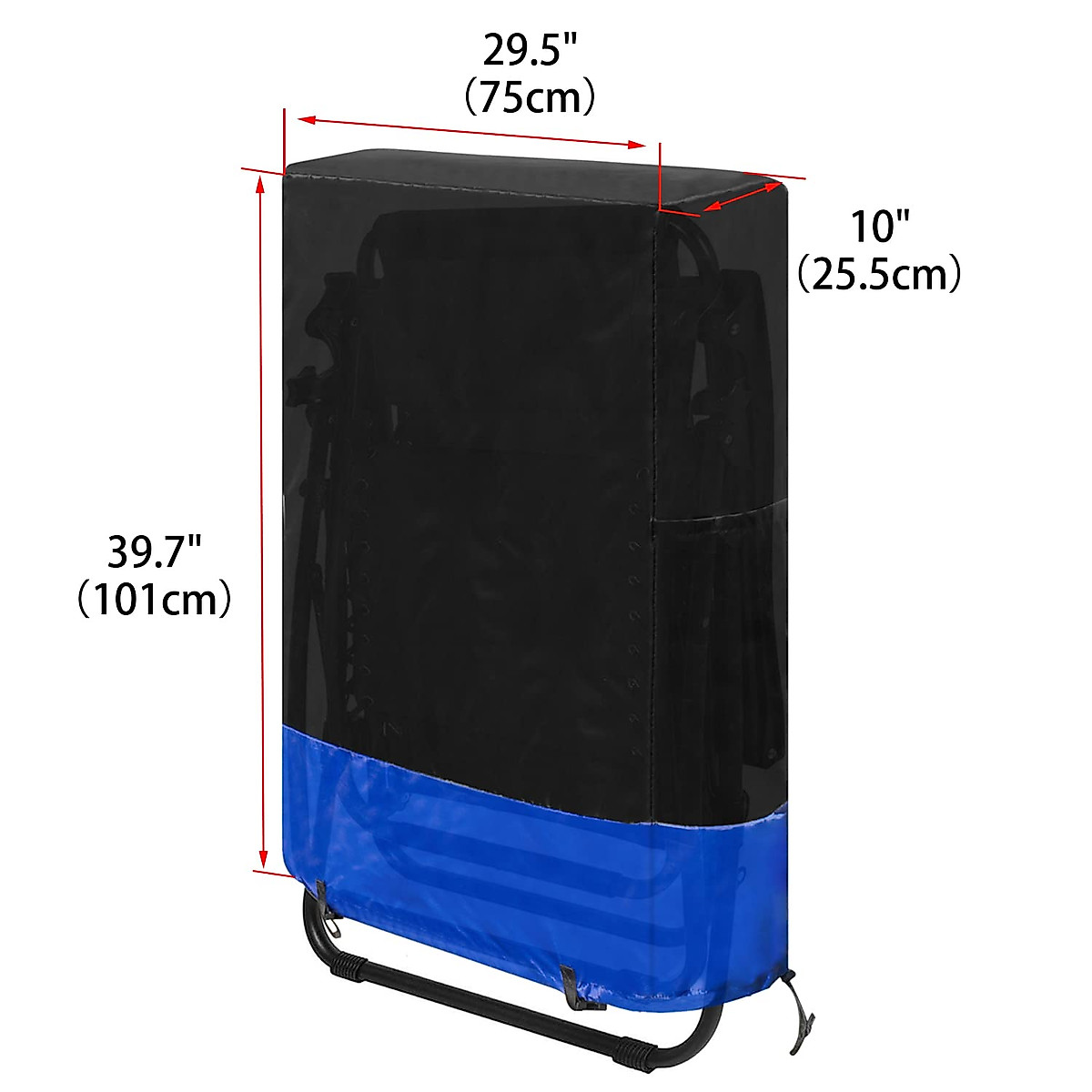 YUJHON Zero Gravity Chair Cover, 420D Outdoor Folding Chair Cover Waterproof Dustproof and UV Resistant, Folding Recliner Chair Cover Folding Lawn Chair Cover 29.5" W x 10" D x 39.7" H（2PC）