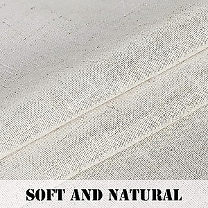 H.VERSAILTEX 2 Pack Ultra Luxurious Solid High Woven Linen Elegant Curtains 7 Tab Top Breathable and Airy Drapes for Bedroom/Livingroom - 52 by 96 Inch, Set 2 Panels, Natural