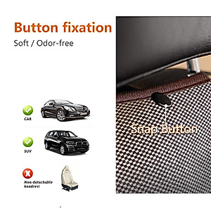 Sojoy Car Seat Covers Full Set Universal Fit Four Seasons Car Seat Towel Protector Easy to Use with Non-slip Bottom (Brown and Tan)