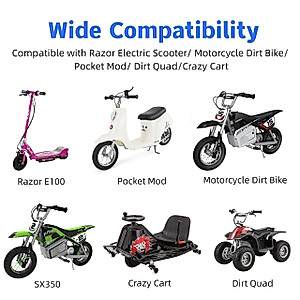 BXIZXD 24V 1.5A Charger for Razor Electric Scooter, Standard 3-Prong Inline for Razor E100 E300 E125 E150 E500 E175 PR200, MX350 E225S E325S, Pocket Mod, Sports Mod, Dirt Quad, Motorcycle Dirt Bike