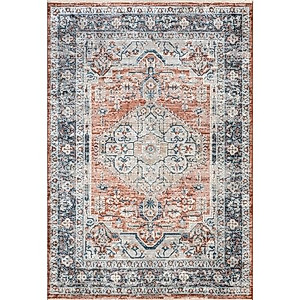 nuLOOM Zara Vintage Medallion Area Rug, 5x7, Orange