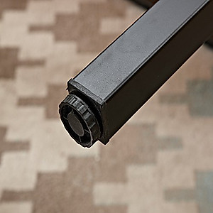 Need Small Square Dining Table- 31-1/2'' Sturdy and Heavy Duty Writing Desk for Small Spaces and Writing Table Desk, Teak Color Desktop & Black Frame AC3BB(8080) Breakroom Table