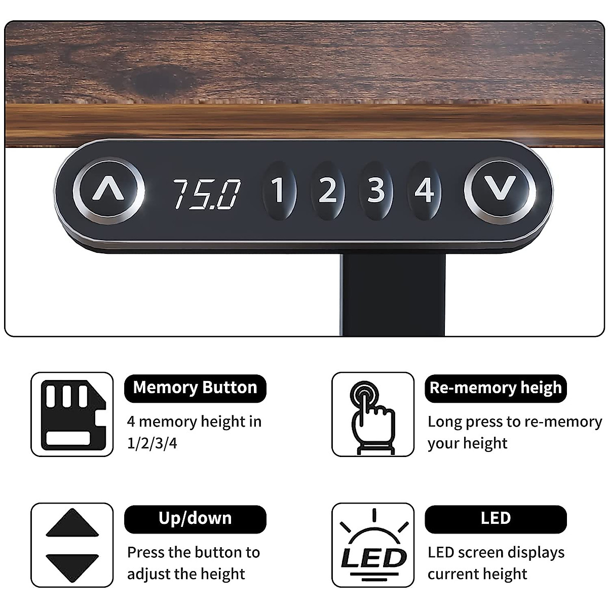 Radlove Electric Height Adjustable Standing Desk, 63x 30 Inches Stand Up Ergonomic Desk Workstation, Splice Board Home Office Computer Table