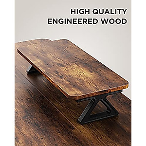 Totnz Memory Electric Height Adjustable Desk Sit Stand Up Computer Workstation for Home Office, 48inch, Rustic Brown