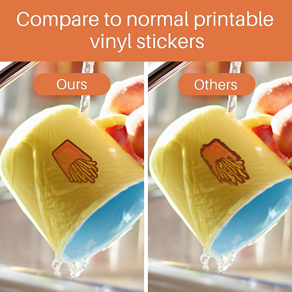 HTVRONT Sublimation Sticker Paper - 20 Pcs Glossy Transparent Waterproof Sublimation Stickers
