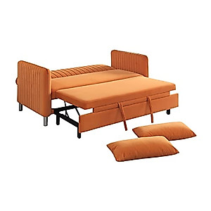 Lexicon Greyford Convertible Studio Sofa with Pull-Out Bed, Orange