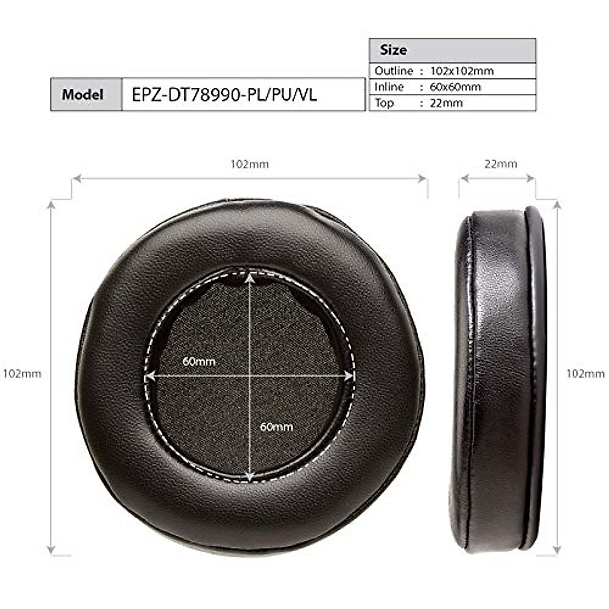 Dekoni Audio Memory Foam Replacement Ear Pads for Beyerdynamic DT770/880/990